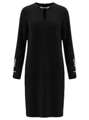 Max Mara Crepe Long Sleeve Minimalist Dress - Black