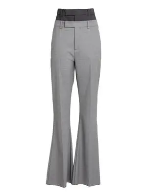 Sportmax Minimalist Solidcolor Flared Trousers - Grey