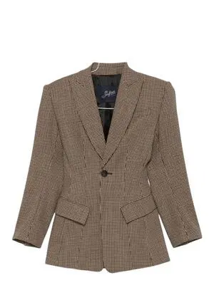 THE SEAFARER Kora Houndstooth Blazer - Brown
