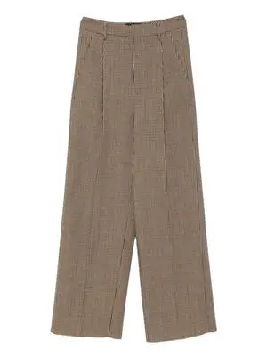 THE SEAFARER Checked Wide-leg Pants - Brown
