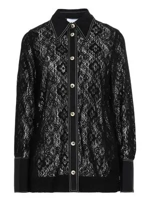 GANNI Twotone Longsleeve Shirt - Black