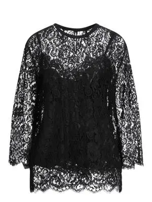 Dolce & Gabbana Solid-colored Lace Top Black