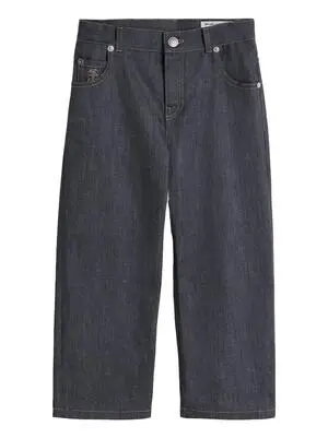 Brunello Cucinelli Five-pocket Baggy Denim Trousers - Black