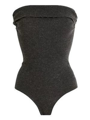 Brunello Cucinelli Solid Colour Strapless Bodysuit - Black