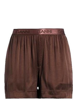 GANNI Satin Shorts - Red