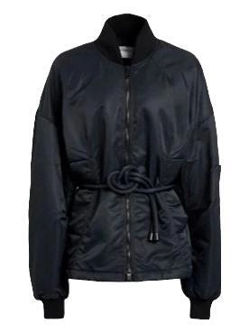 Sportmax Simple Solid Color Flight Jacket - Black
