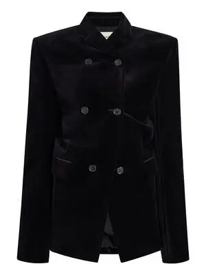 Khaite Rolo Jacket In Velvet - Black