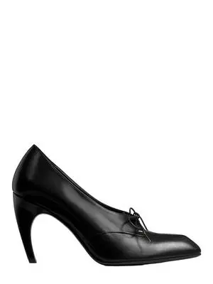 Khaite Colt Pump In Black Glazed Leather Black