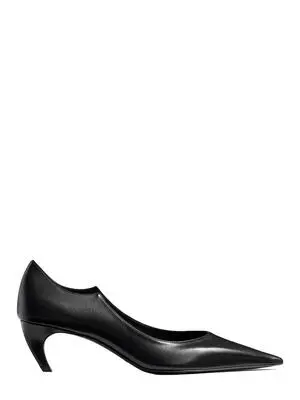 Khaite Valerie Low Pump In Glazed Leather - Black