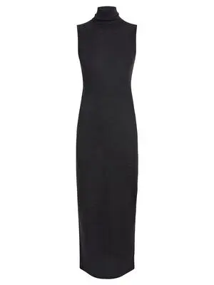 Khaite Demi Dress In Wool Silk - Black