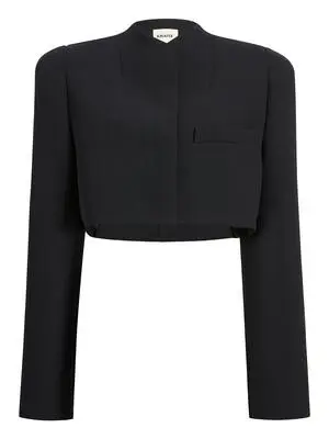 Khaite Samo Cropped Crepe Jacket - Black