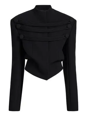 Khaite York Jacket With Cord Embroidery - Black