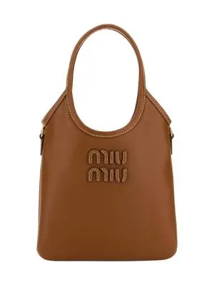 Miu Miu Caramel Leather Shopping Bag - Brown