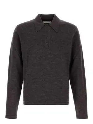 LEMAIRE Chocolate Wool Polo Shirt - Brown