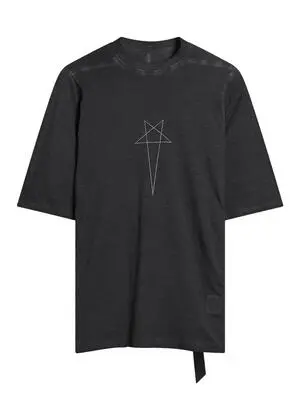 Rick Owens Jumbo Logo T -shirt - Faded Black/silver