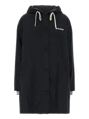 Miu Miu Polyester Blend Parka - Black