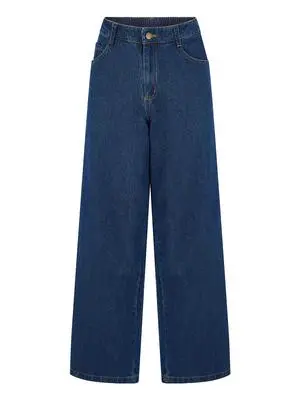 SUGARHILL BRIGHTON Blue Justina Denim Wide Leg Trousers Indigo