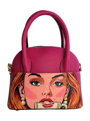 MAISON RUBAIYAT Polly Hand-painted Leather Bag Alix - Pink