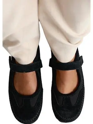 Clarks Tor Low Bar Mary Janes - Black Combo Suede