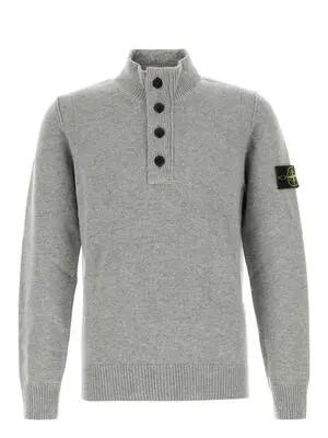 Stone Island Stone Island Men Grey Wool Blend Sweater Gray