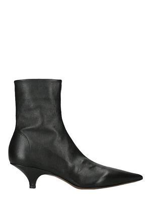 NEOUS Poera Stretch Leather Sock Ankle Boots - Black