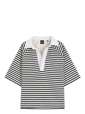 BOSS Striped Cotton-blend Polo Shirt - Open Miscellaneous