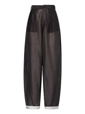 DARKPARK Phebe Double-sided Wide-leg Sheer Woven Trousers - Black