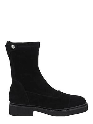Steve Madden Myer Flat Suede Ankle Boots Black