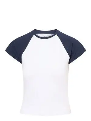 Good American Short-sleeve Raglan-sleeve Cotton-jersey T-shirt - Chalk