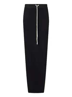 Rick Owens Pillar Draped Cotton Maxi Skirt - Black