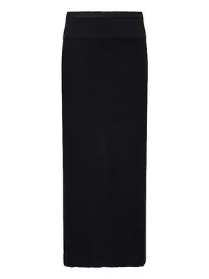 Rick Owens Calf Bias Knitted Cady-crepe Maxi Skirt - Black