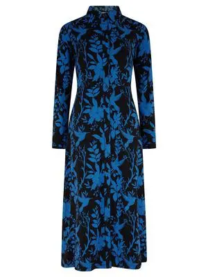 SUGARHILL BRIGHTON Sylvia Jersey Midi Shirt Dress Hummingbird - Black