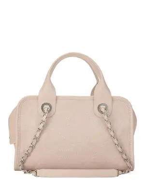 Chanel Quilted Caviar Deauville Bowler - Pink
