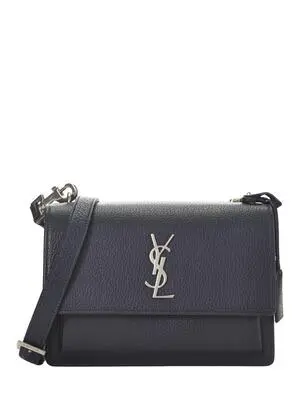 SAINT LAURENT Navy Calfskin Leather Sunset Medium
