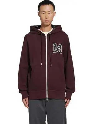 Moncler Monogram Logo Zip-up Hoodie - Red
