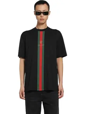 Gucci Cotton Jersey Short Sleeve T-shirt - Black