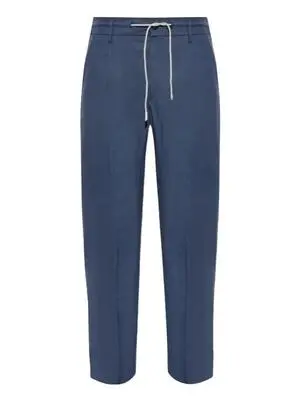 Eleventy Drawstring Creased Pants - Blue