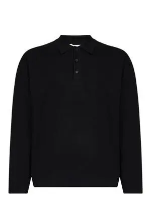 HEVO Long-sleeved Knitted Polo Shirt Black