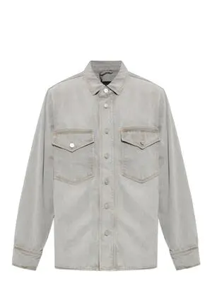 ALLSAINTS Denim Long Sleeve Shirt - Grey