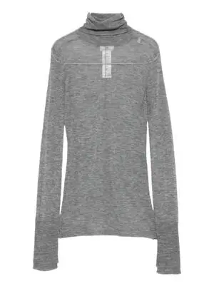 Elisabetta Franchi Virgin Wool Roll-neck Top - Gray