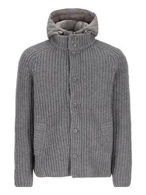 Herno Button-front Long-sleeve Knit Cardigan - Grey