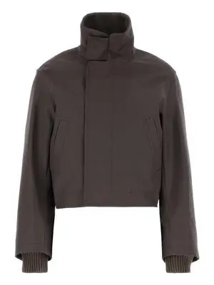 Victoria Beckham Long-sleeved Casual Bomber Jacket - Brown
