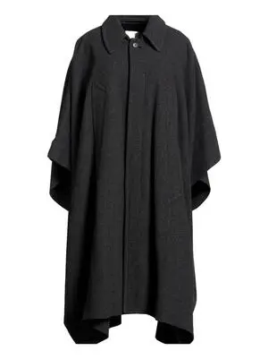 MAISON MARGIELA Long Single-breasted Wool Cape - Black