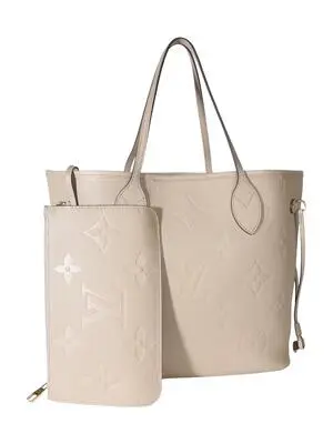 LOUIS VUITTON Giant Monogram Empreinte Neverfull Mm Tote - Gray