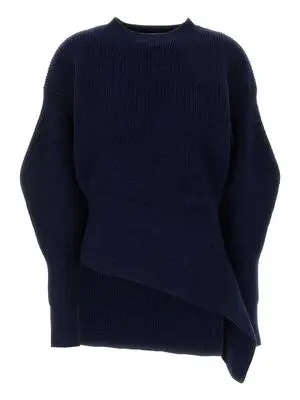 Givenchy Melange Stretch Wool Blend Sweater - Blue