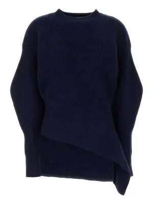 Givenchy Melange Stretch Wool Blend Sweater - Blue