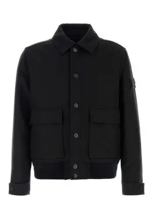 STONE ISLAND Stone Island Men Black Wool Blend Jacket