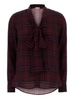 Burberry BURBERRY Rhiannon Check Shirt With Bow Detail Multicolor