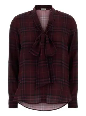 Burberry BURBERRY Rhiannon Check Shirt With Bow Detail Multicolor