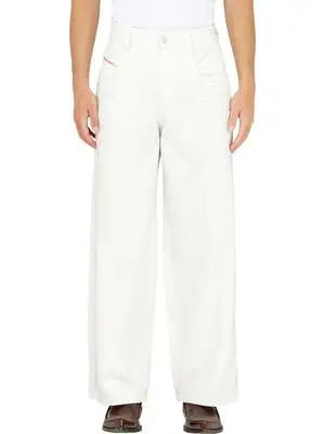 DIESEL® Relaxed Jeans High Waist 1982 D-hakou Button Fly - White
